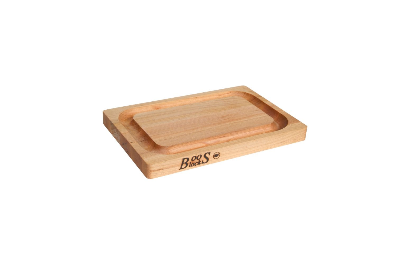 Pro Chef Lite hard maple cutting board with recessed grip and juice ...